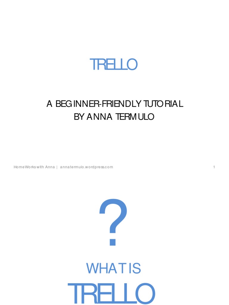 Trello Beginner's Tutorial Guide | PDF | Cyberspace | Computing