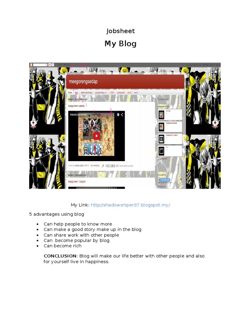 Jobsheet Blog | PDF | Social Science | Self-Improvement