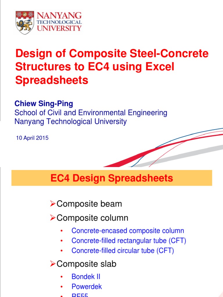 Workshop On EC4 - Composite | PDF | Bending | Column