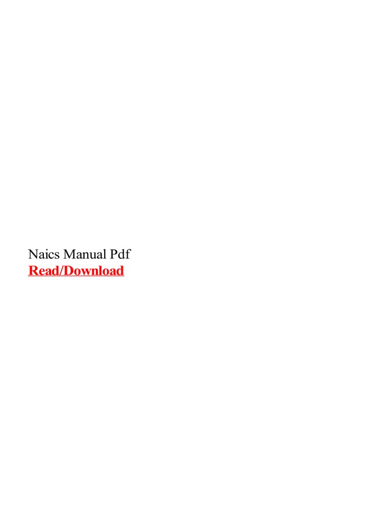 Naics Manual PDF: Read/Download | PDF | North American Industry ...