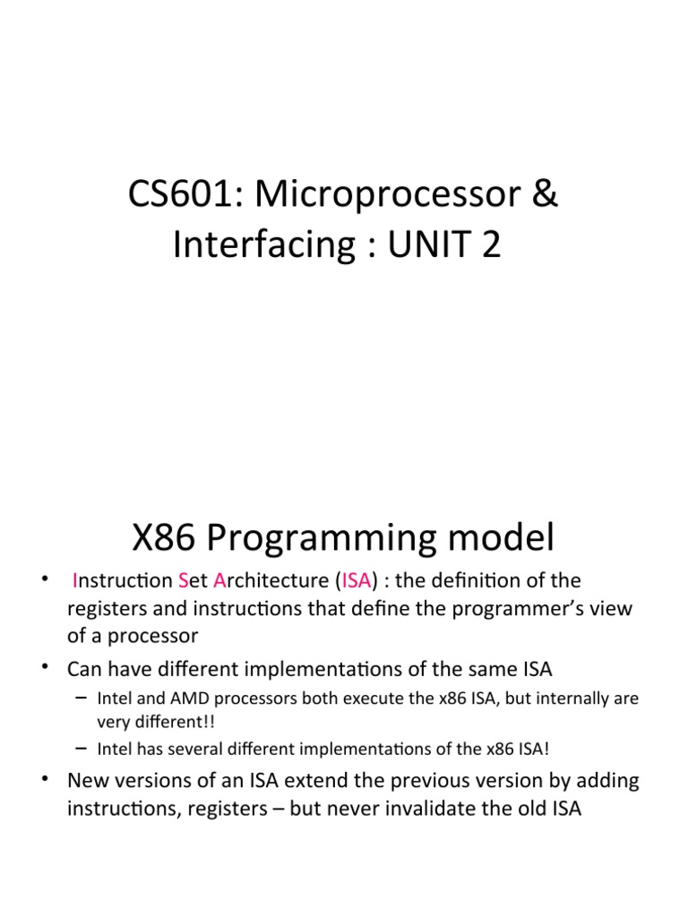 CS601: Microprocessor & Interfacing: UNIT 2 | PDF | Office Equipment | Integrated Circuit