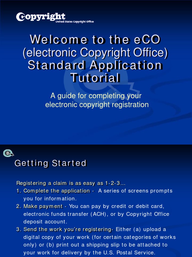 A Guide to Completing an Electronic Copyright Registration through the ...