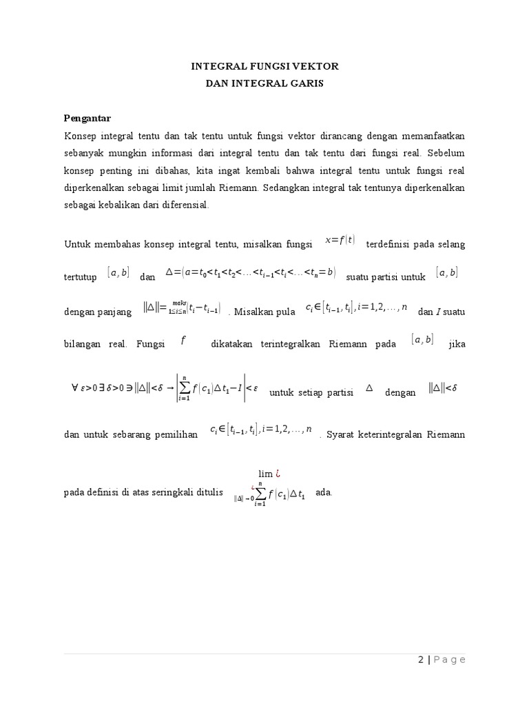 Integral Garis dan Fungsi Vektor | PDF
