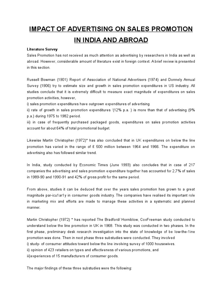 Case Study On Impact Of Advertising Pdf Promotion Marketing