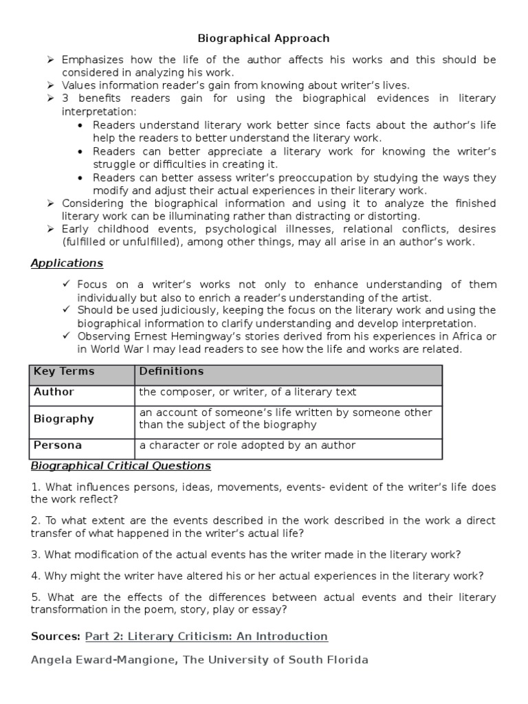 Understanding Literature Through the Lens of the Author's Life: An ...