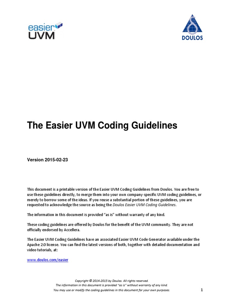 Easier Uvm Coding Guidelines Pdf Class Computer Programming Variable Computer Science 7666