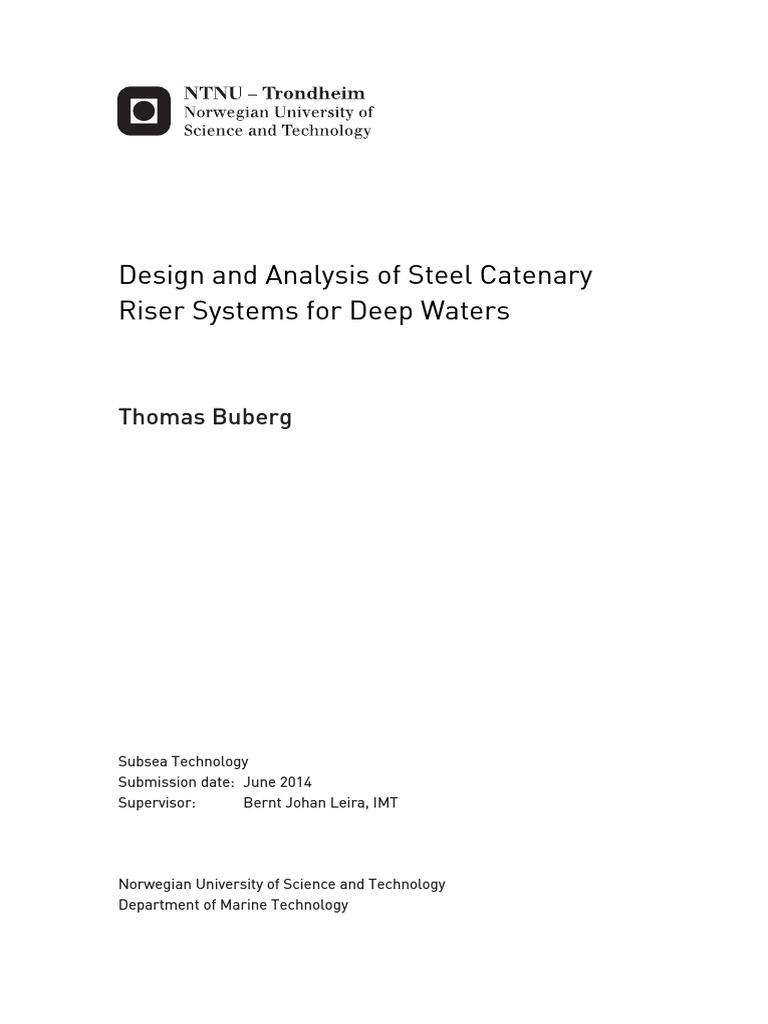 Steel Catenary Riser Design Analysis | PDF | Subsea (Technology) | Alloy