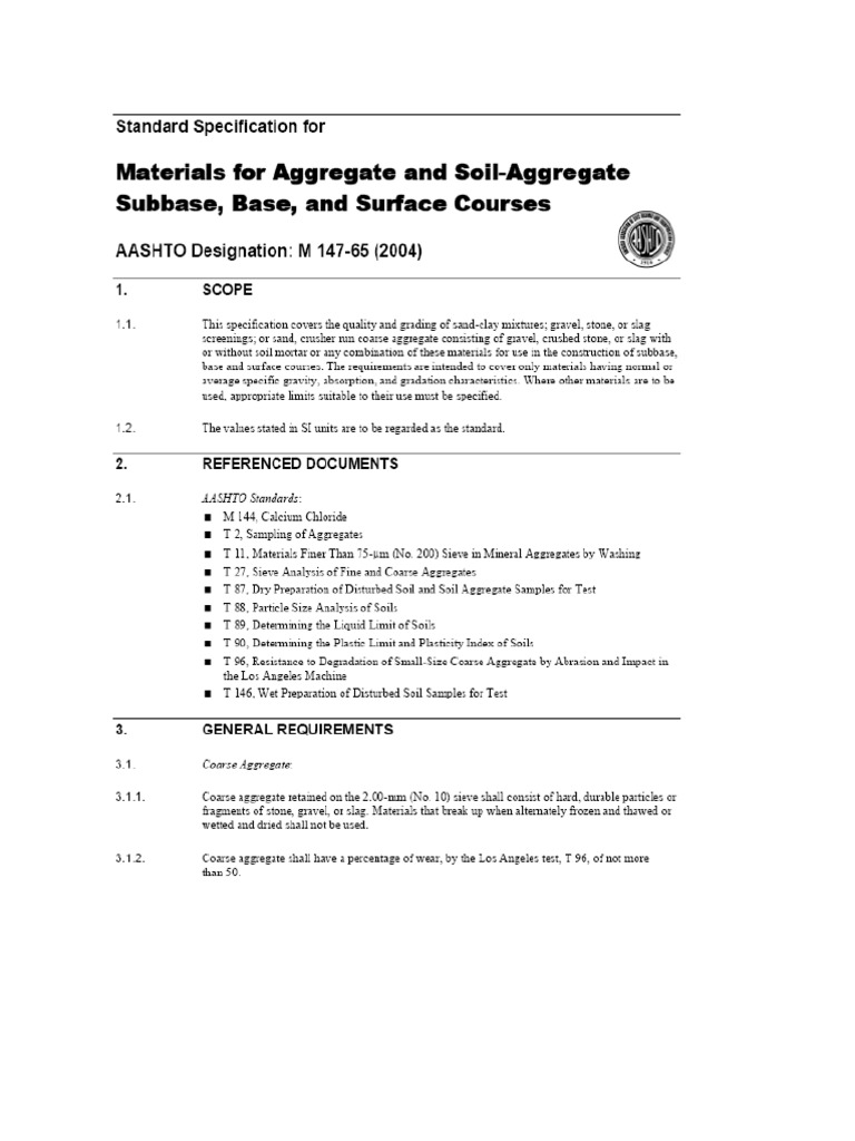 Aashto M 147 | PDF