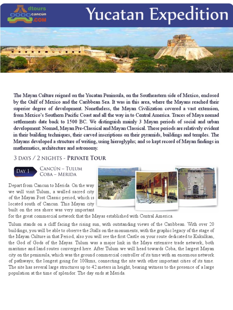 Yucatan Expeditions Dtours | PDF | Maya Civilization | Mexico