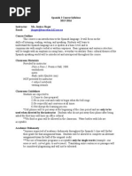 Spanish 1 Syllabus 2013-2014 | PDF | Quiz | Test (Assessment)