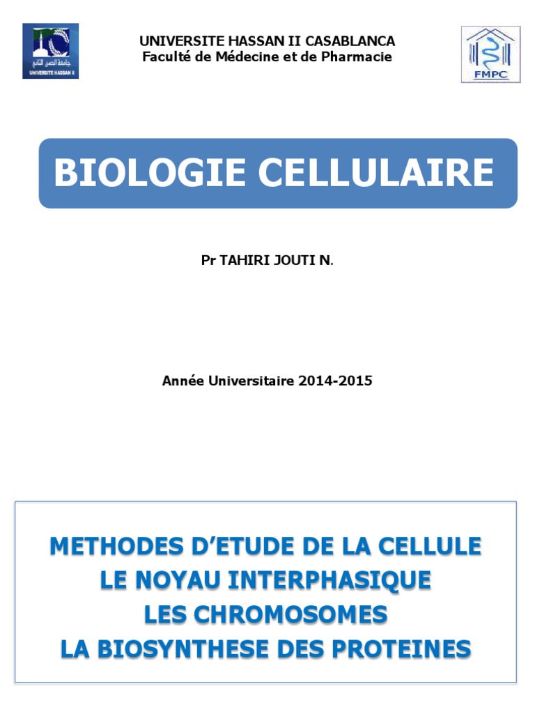 Technique D'étude de La Cellule | PDF | Microscopie à fluorescence | Fluorescence