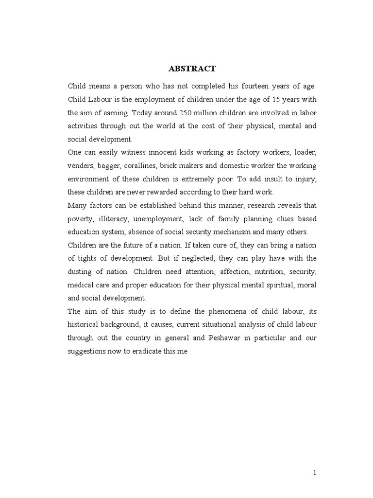 Child Labour Project | Child Labour | Poverty