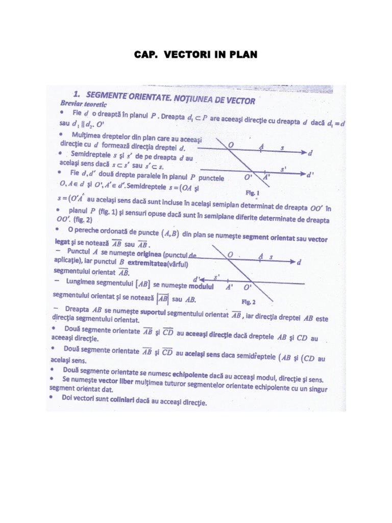 Cap. Vectori in Plan | PDF