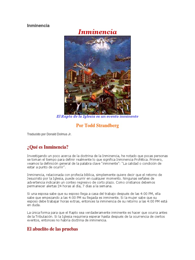 Inminencia | PDF | Cristianismo primitivo | Cristo (título)