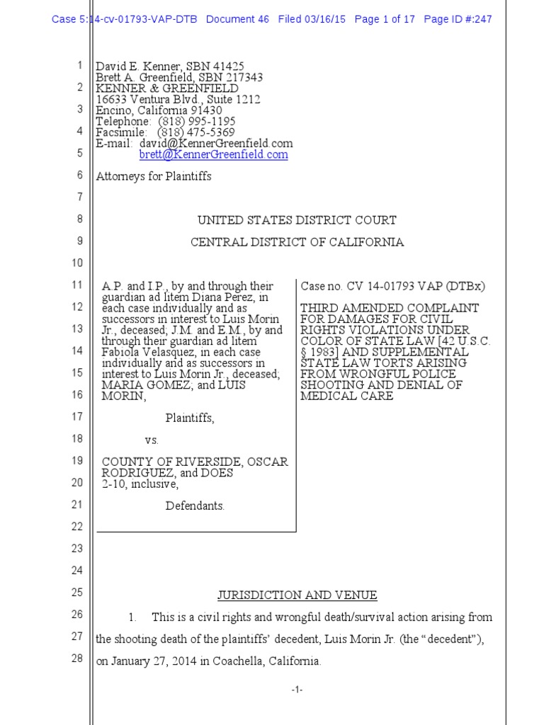 Amended Lawsuit Complaint | Damages | Intentional Infliction Of ...