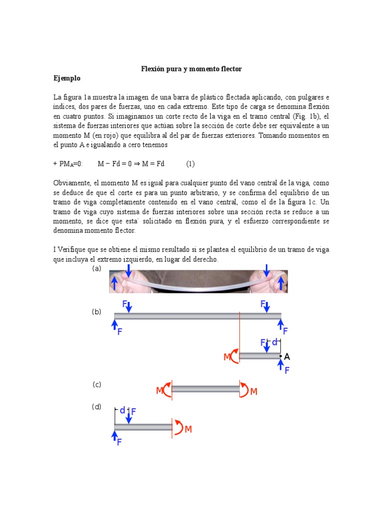 Flexión Pura y Momento Flector | PDF | Doblar | Ecuaciones