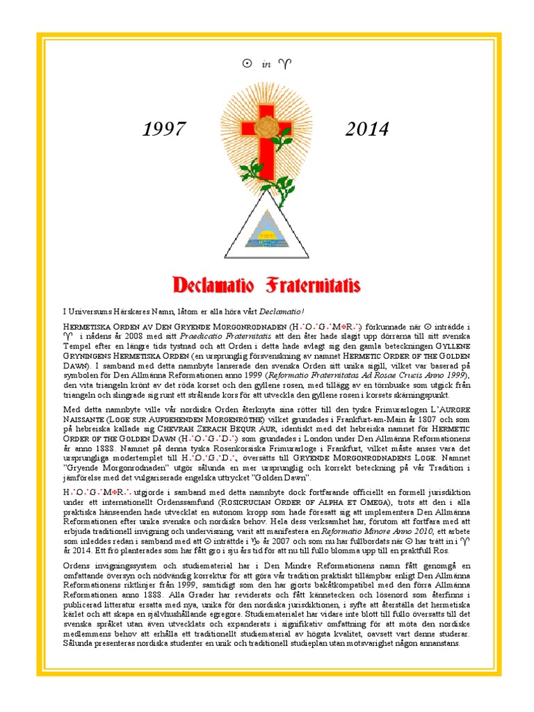 Declamatio Fraternitatis | PDF