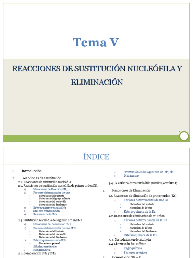 SN 1, SN 2 | PDF | Química Física | Química