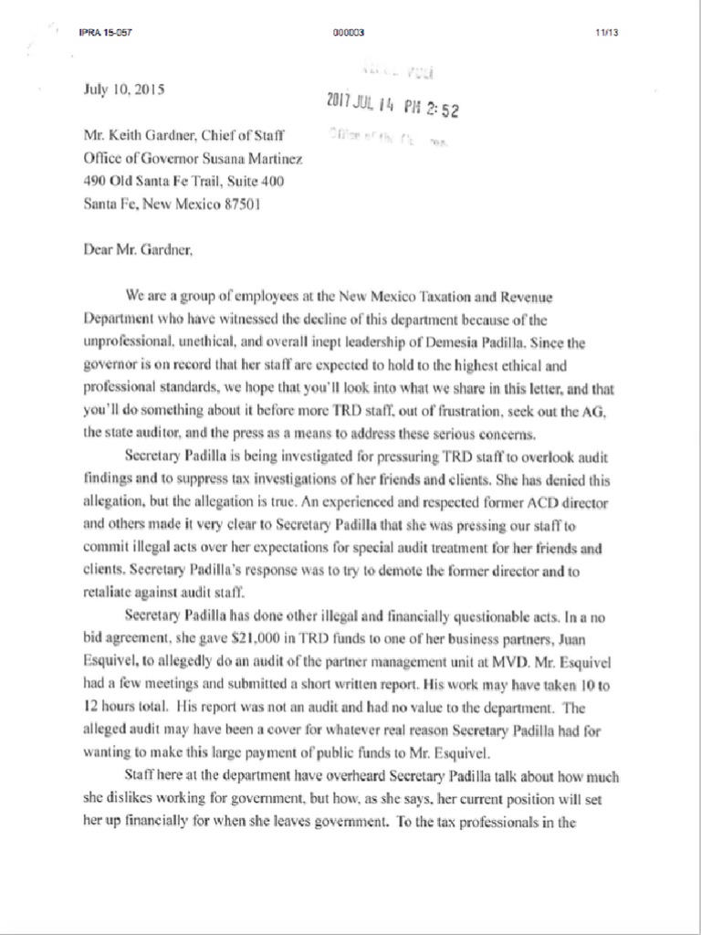 Padilla Letter PDF | PDF