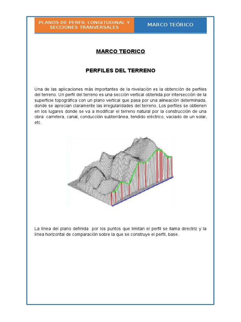 Dibujo de Perfil Longitudinal y Secciones Transversales | PDF ...