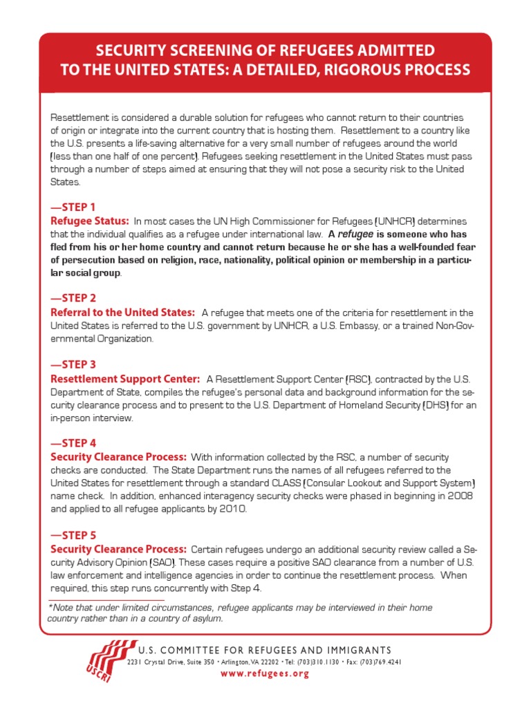 Refugee Screening Process | Download Free PDF | Refugee | U.S. Customs ...