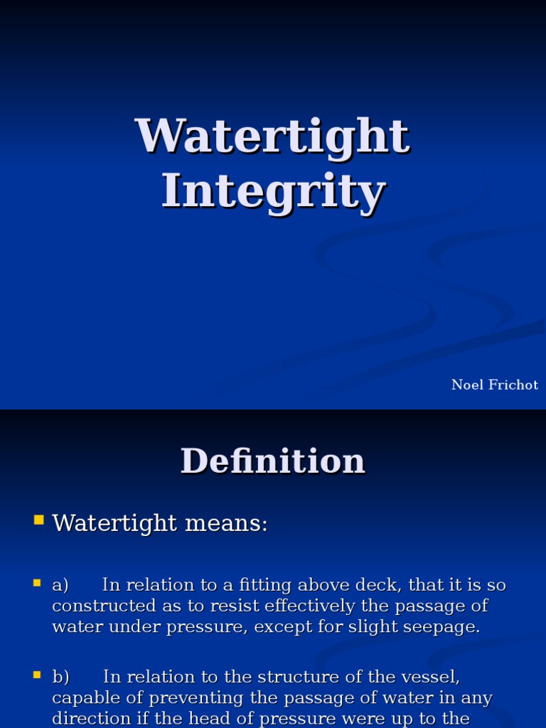 Watertight Integrity | PDF | Deck (Ship) | Ships