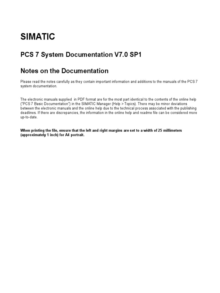 PCS 7 - System Documentation - Readme | PDF | Computing | Software