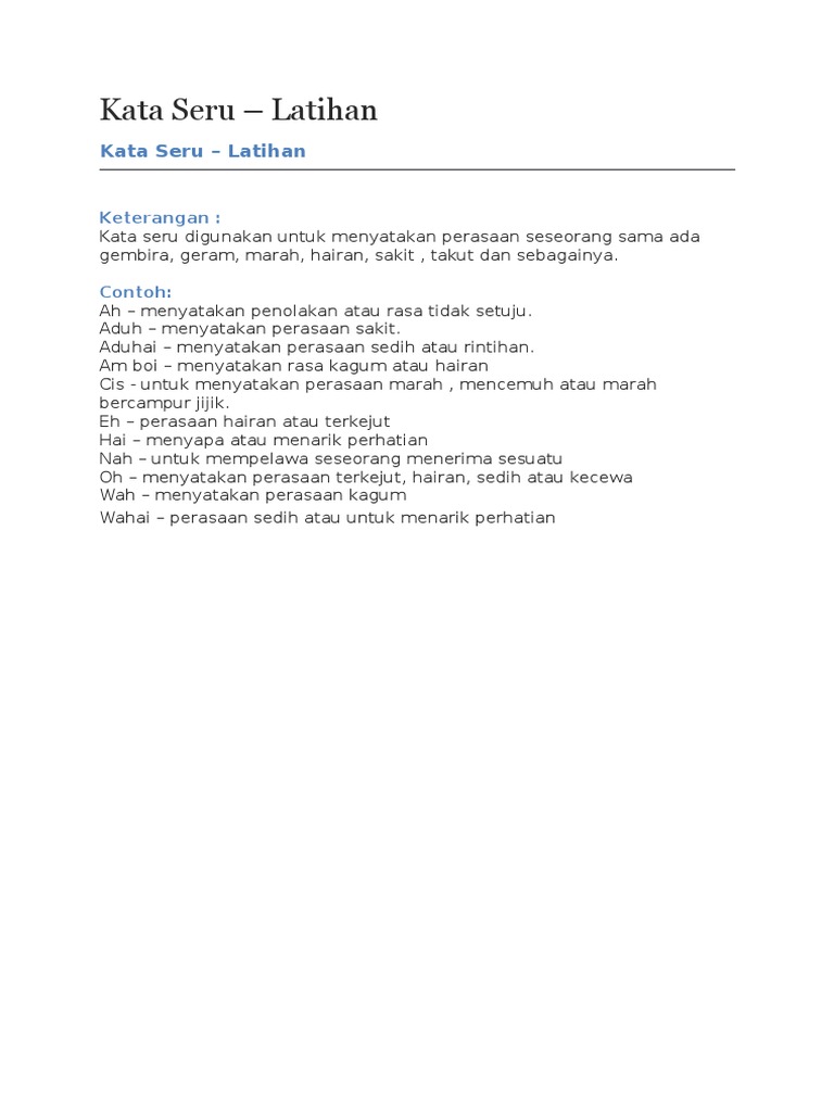 Kata Seru | PDF