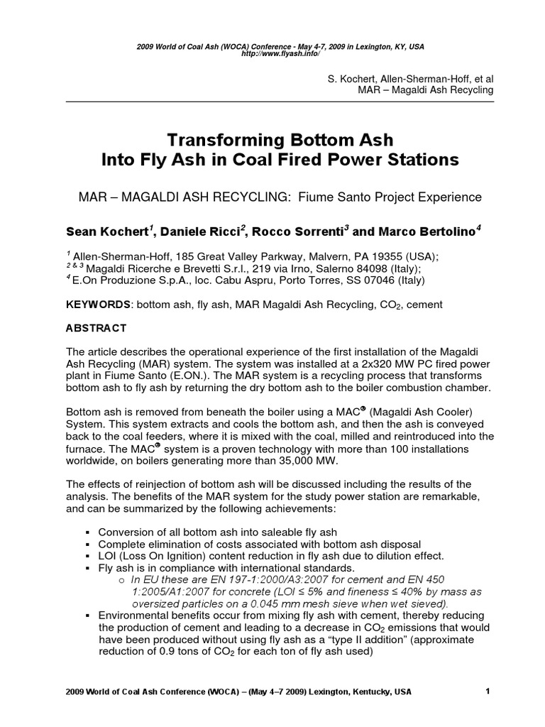 Magaldi Bottom Ash Recyle | PDF | Fly Ash | Magnesium