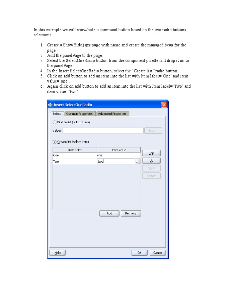 Show/Hide Button with Radio Button Logic | PDF