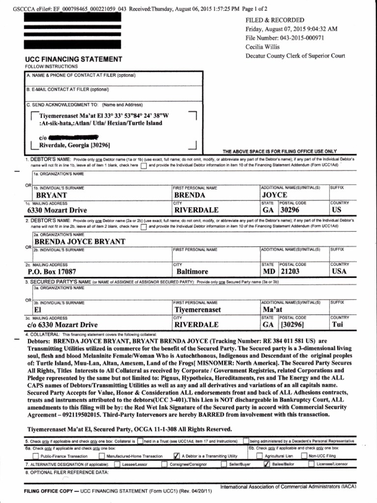 UCC Financing Statement Filing Details | PDF | Business Law | Private Law