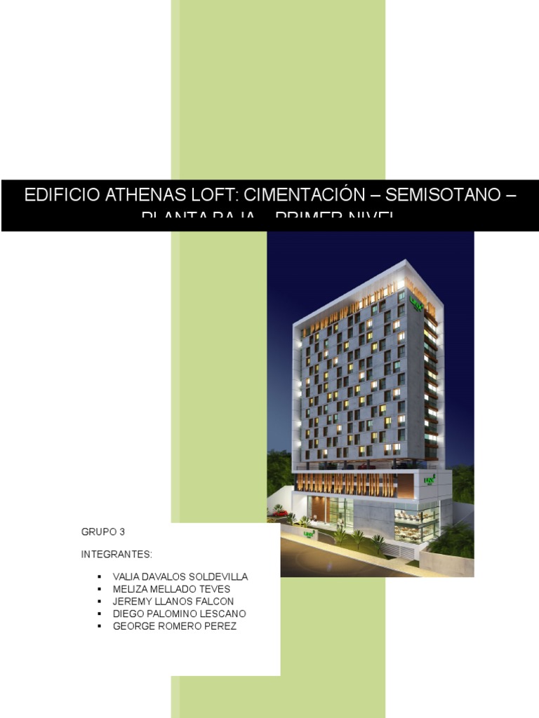 Proyecto Edicifio Athenas Loft | PDF | Fundación (Ingeniería) | Hormigón