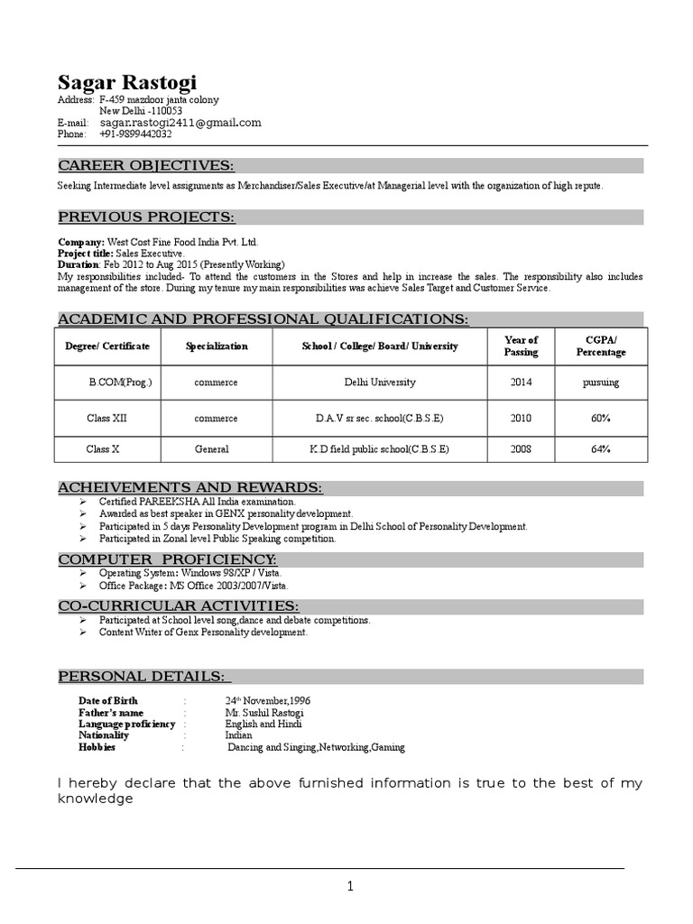 Sagar Resume | PDF