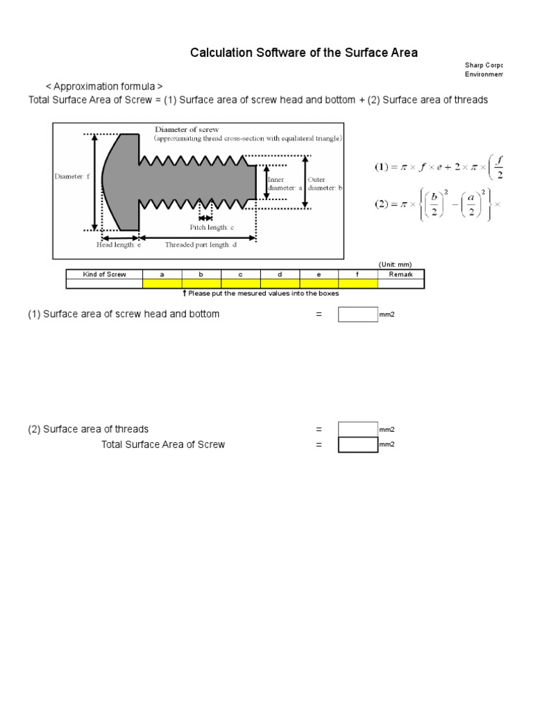 Calculation Software of The Surface Area | PDF | Technology & Engineering