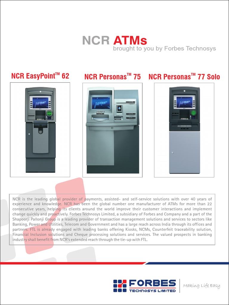 Brochure Desgin NCR ATMs | PDF | Automated Teller Machine | Printer ...