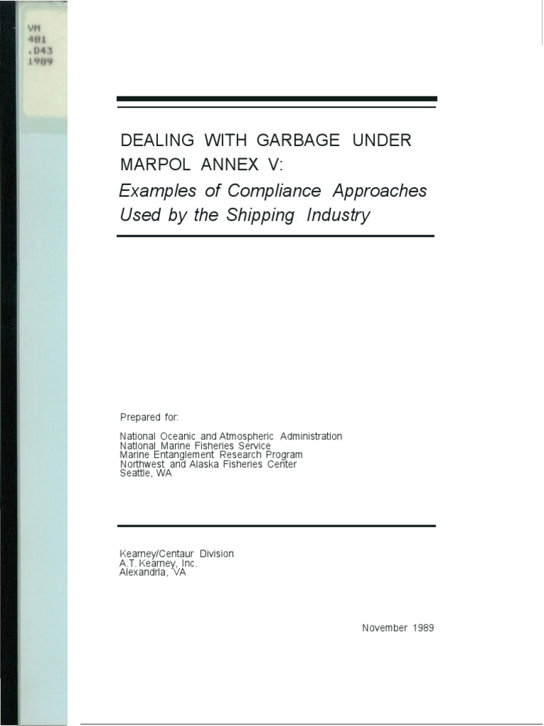 Dealing With Garbage Under MARPOL Annex V | PDF | Municipal Solid Waste ...