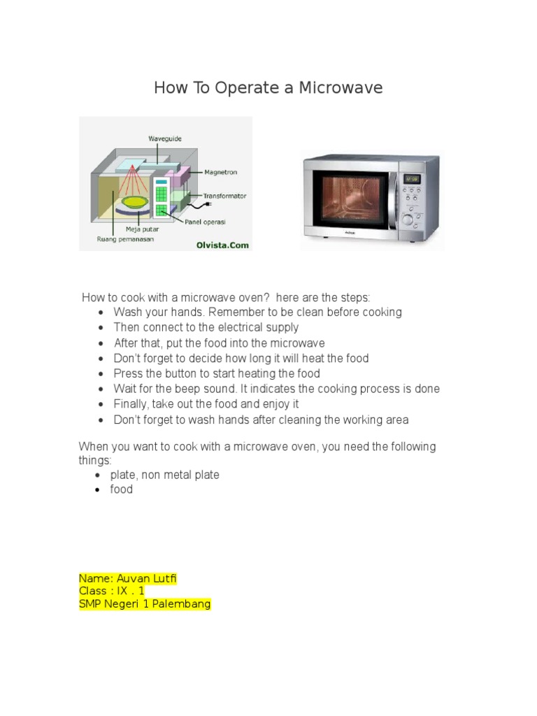 How To Operate A Microwave | PDF