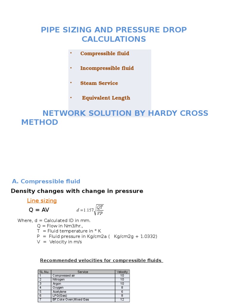 Pipe Sizing and Pressure Drop Calculations | PDF | Mechanics | Building ...