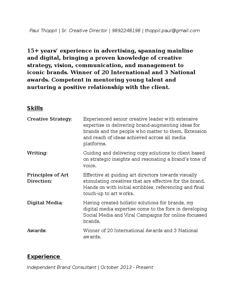 Paul Resume | Nike | Brand | Free 30-day Trial | Scribd