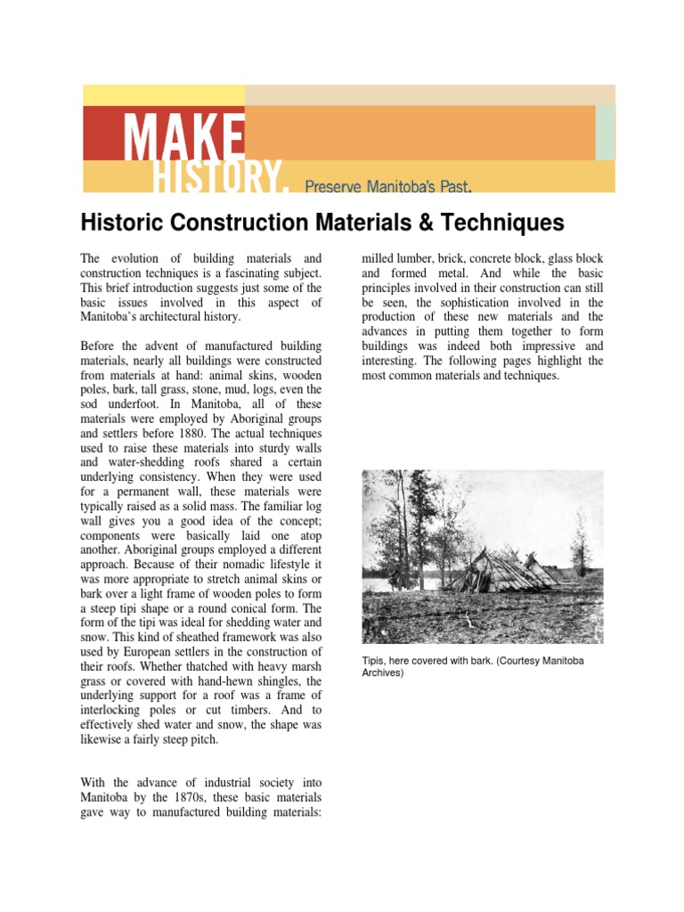 Historic Construction Materials and Techniques | PDF | Framing ...
