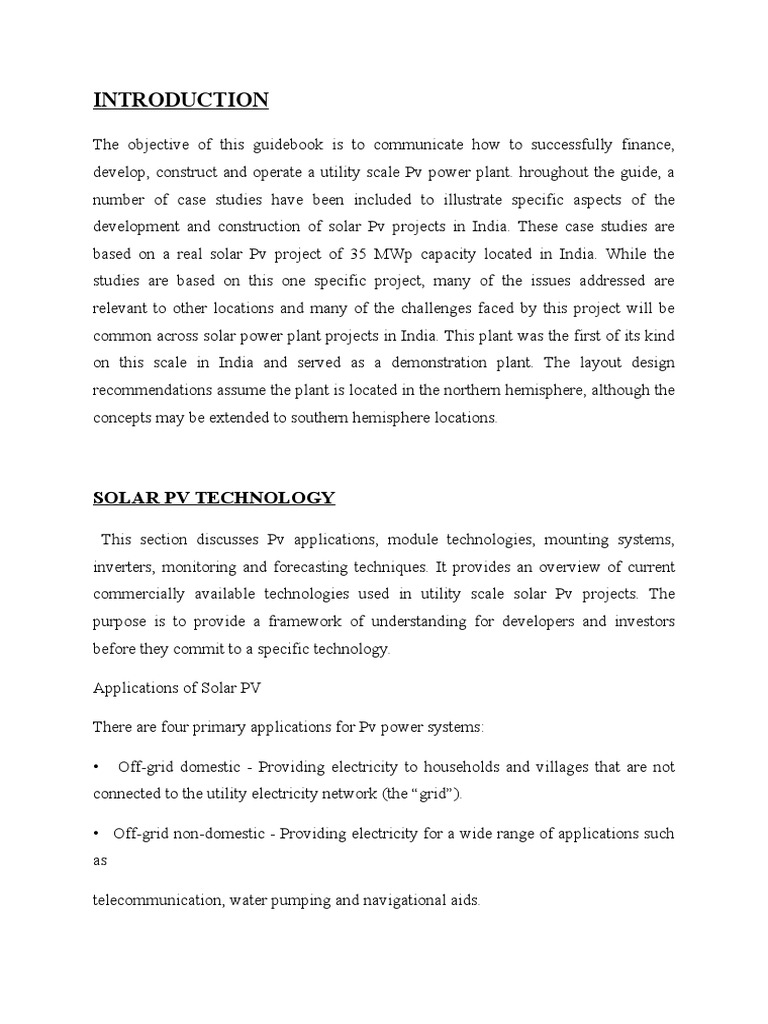 Solar Project | PDF | Photovoltaics | Photovoltaic System