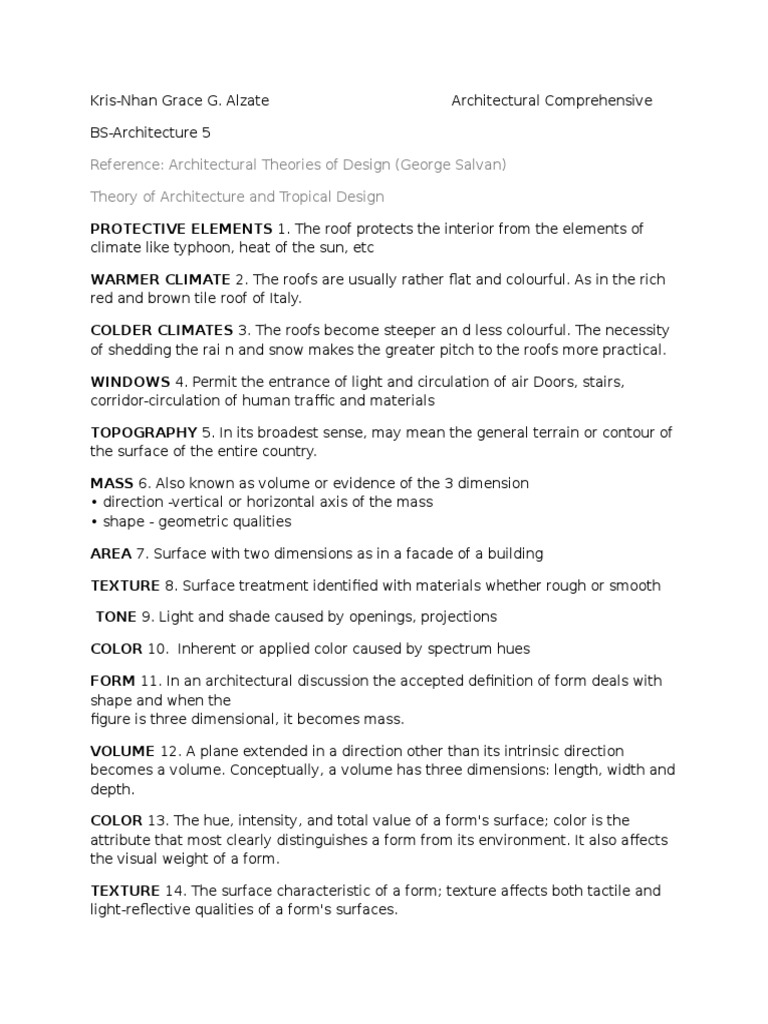 Reference: Architectural Theories of Design (George Salvan) Theory of ...