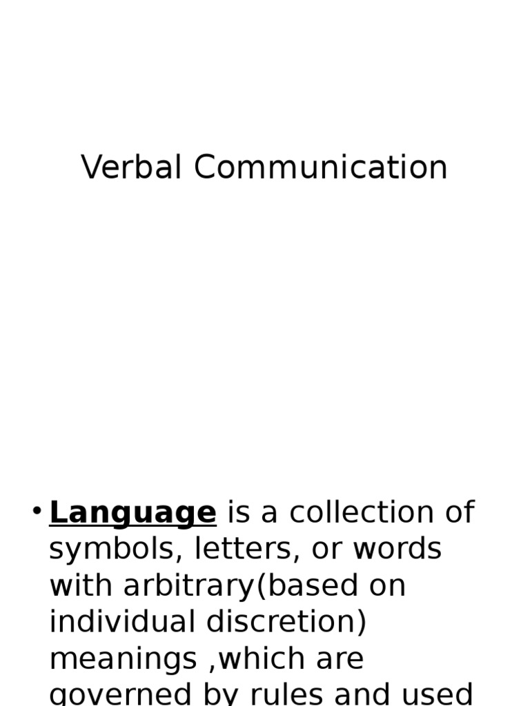 Verbal Communication | PDF | Symbols | Linguistics