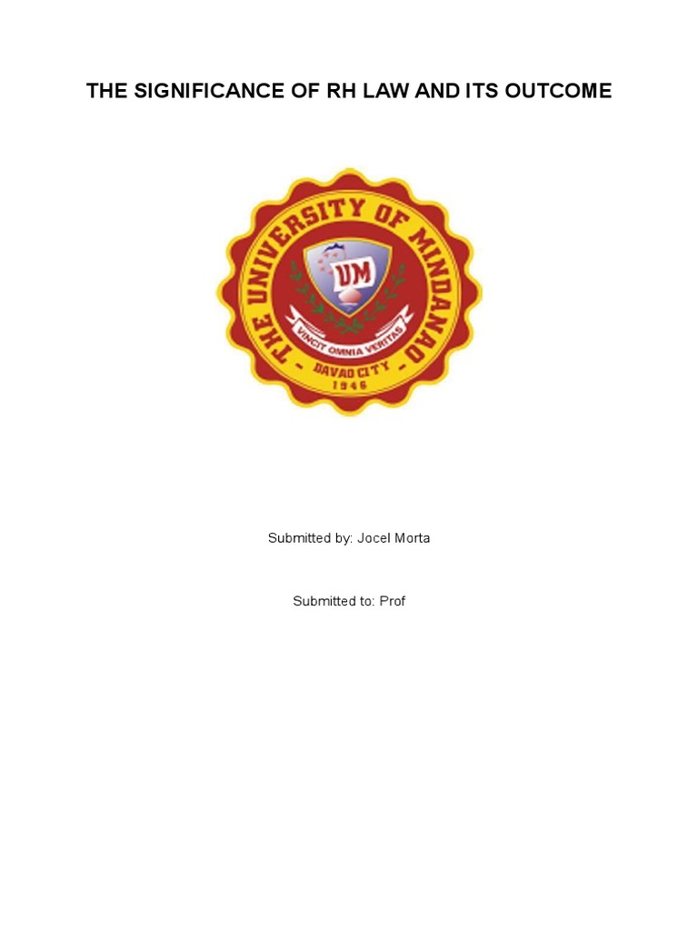 Importance of RH Law in the Philippines | PDF | Reproductive Health ...