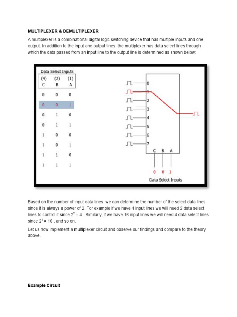 Multiplexer and Demultiplex by Multisim Simulations | PDF | Electrical ...