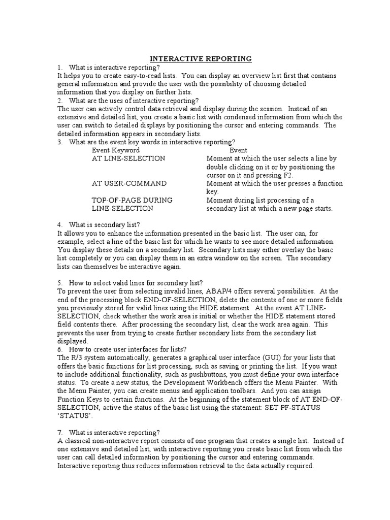Interactive Reporting Overview and Usage | PDF | Graphical User ...