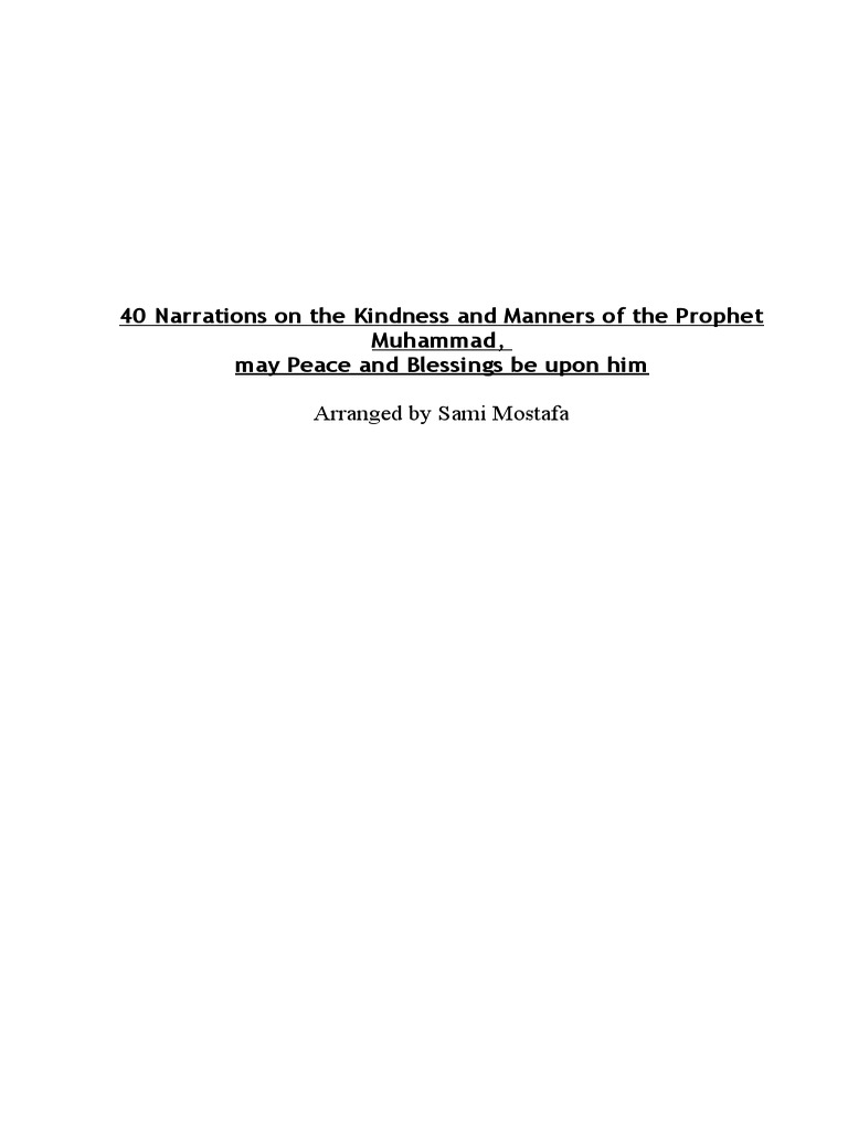 Kindness and Manners of Prophet Muhammad | PDF | Prophets And ...