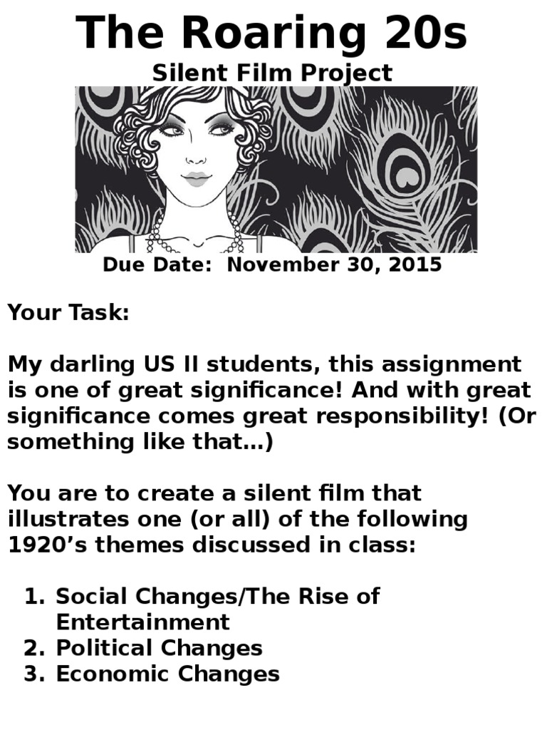 1920s Silent Film Project | PDF