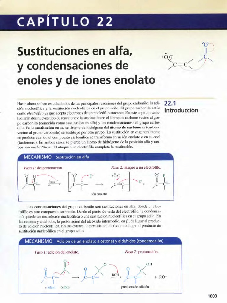 Sustituciones en Alfa y Condensaciones de Enoles y de Iones Enolato | PDF