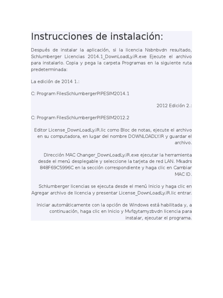 Instrucciones de Instalación Pipesim 2014 | PDF | Informática